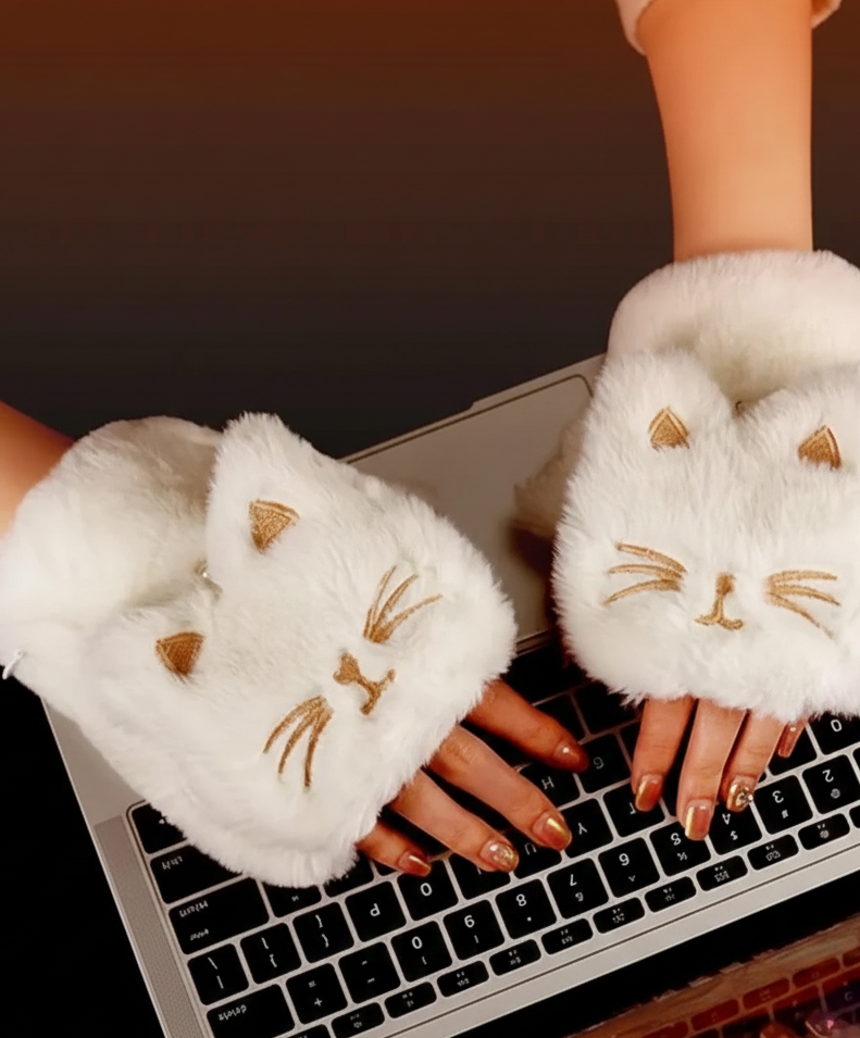 PawWarm™ - Heated Cat Paw Fingerless Work Gloves – quanoloshop